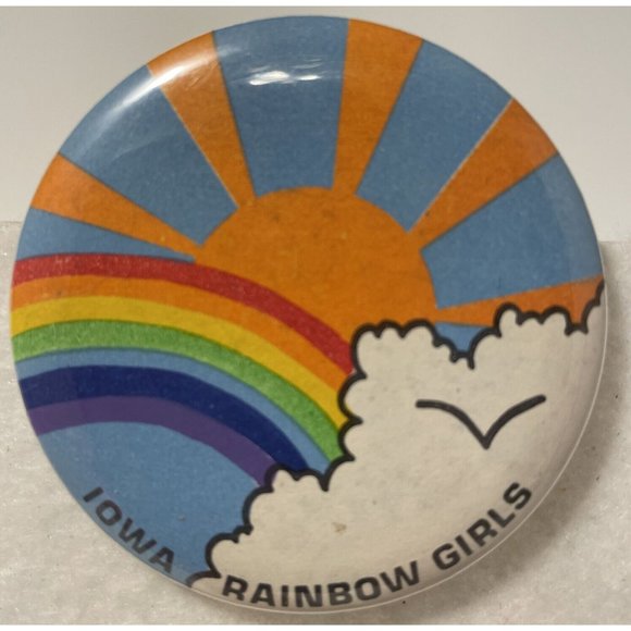 Jewelry | Vtg 1976 Iowa Rainbow Girls Masonic Mason Pinback Button ...
